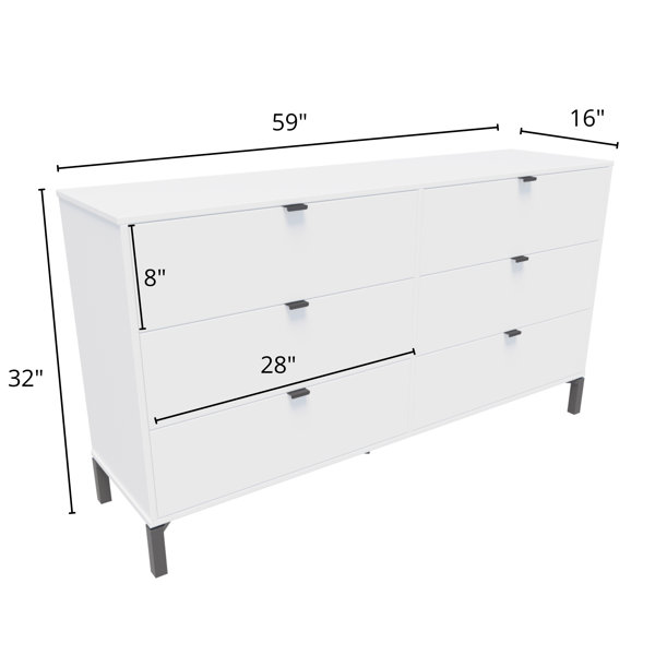 Latitude Run® 6 Drawer 59" W Double Dresser & Reviews | Wayfair